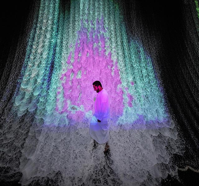 Surreal: the gravity-defying water feature at Expo 2020 Dubai